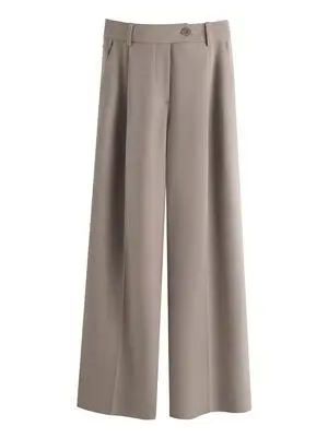 Cuyana Wool Wide Leg Pant - Clay