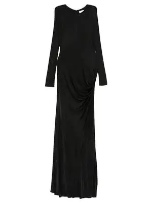 Giuseppe Di Morabito Long-sleeve Draped Gown - Black