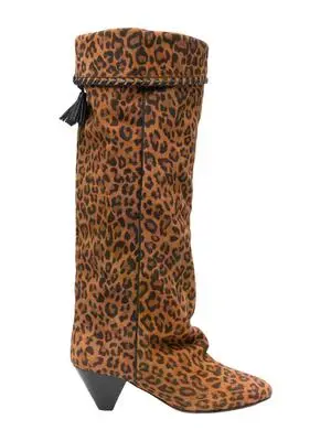 Isabel Marant 60mm Elita Leopard Print Boots - Neutrals