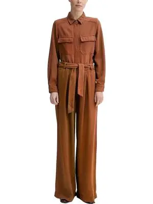SESSUN Wide-leg Palazzo Trousers - Brown