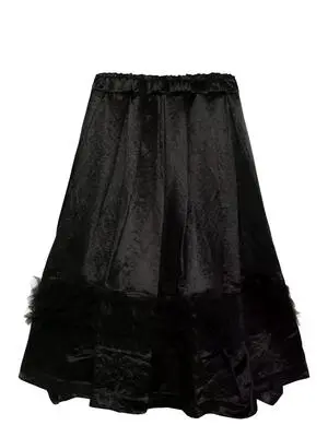 BLACK COMME DES GARÇONS Ruffled Satin A-line Skirt - Black