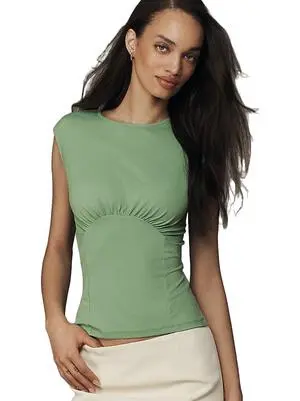 Maeve Shirred Corset Top - Kiwi