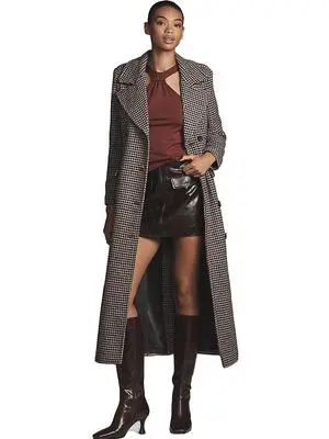 AVEC LES FILLES Tailored Plaid Coat Jacket