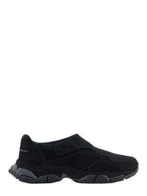Giorgio Armani Suede Monkstrap Sneakers - Black