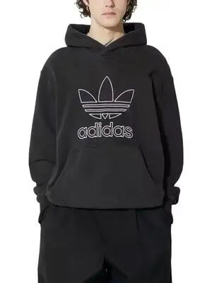 Adidas Logo-embroidered Hoodie - Black