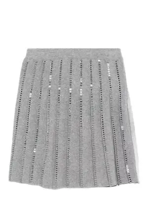Ermanno Scervino Sequin-embellished Pleated Skirt - Grey