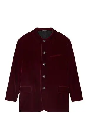 Giorgio Armani Single-breasted Velvet Jacket - Burgundy