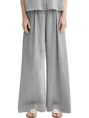 SESSUN Pinstriped Palazzo Pants - Grey