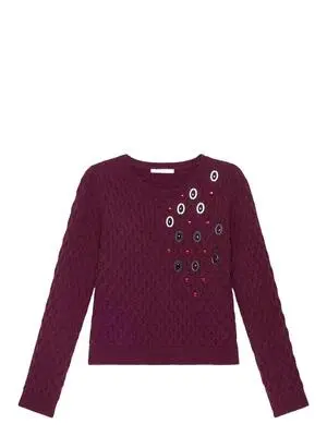 MALÌPARMI Embellished Cable-Knit Sweater