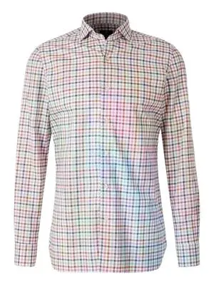 LUIGI BORRELLI Checked Cotton Shirt - White