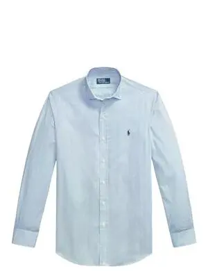 Polo Ralph Lauren Striped Logo-embroidered Shirt - Blue