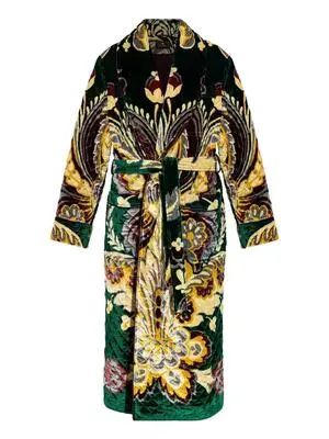 ETRO Floral Quilted Velvet Coat