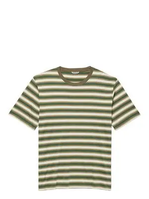 Auralee Striped Cotton-jersey T-shirt - Green