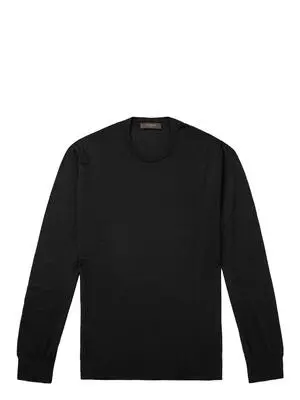 SLOWEAR Incotex Zanone Cashmere And Silk-blend Sweater - Black