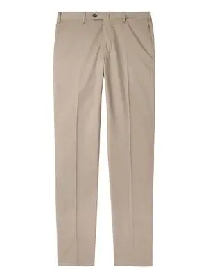 SLOWEAR Incotex Slim-fit Cotton And Cashmere-blend Trousers - Brown