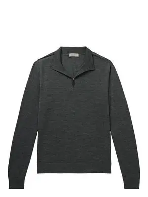 Canali Wool Half-zip Sweater - Gray