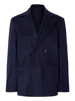 STOFFA Double-breasted Cashmere Jacket - Blue