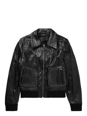 AMIRI Embellished Leather Bomber Jacket