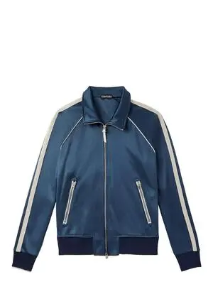 TOM FORD Striped Tech-jersey Track Jacket - Blue