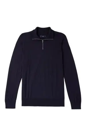 Dunhill Cashmere Half-zip Sweater - Blue