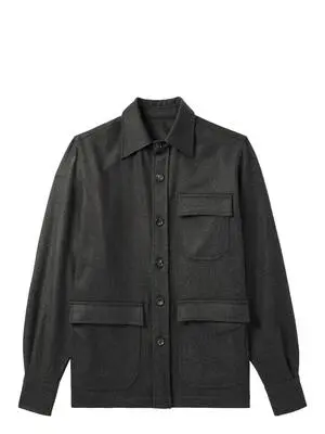 DE PETRILLO Wool And Cashmere-blend Overshirt - Green