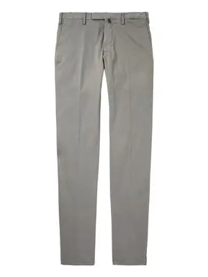 SLOWEAR Incotex Straight-leg Cotton-blend Twill Trousers - Gray