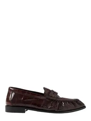Saint Laurent Le Loafer Eel Penny Loafers - Brown