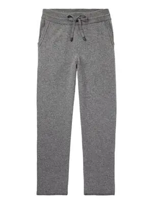 Canali Tapered Wool And Cashmere-blend Sweatpants - Gray