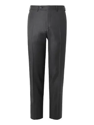 Canali Slim-fit Super 150s Wool-twill Suit Trousers - Black
