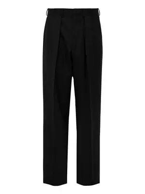 TOM FORD Straight-leg Pleated Wool-crepe Suit Trousers - Black