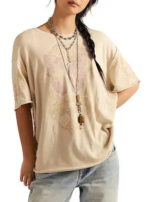 Free People We The Free Cosmic Bloom Graphic Tee - Sand Dollar