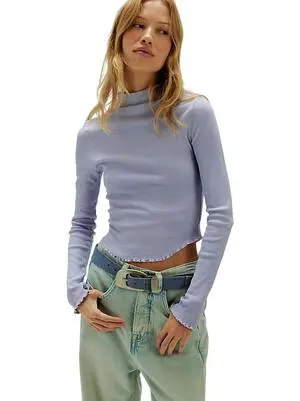 Free People We The Free Aria Turtleneck Top - Frosted Violet