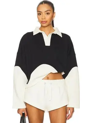 PORT DE BRAS Wave Sofia Sweater - Black & Chantilly
