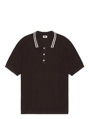 KROST English Rib Short Sleeve Polo In Brown - Demitasse