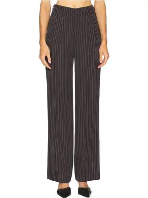 NONCHALANT LABEL Harlow Pant - Gray & White Stripe
