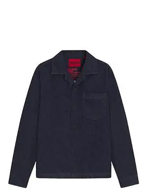 Hugo Patch-pocket Long-sleeve Denim Shirt - Dark Blue