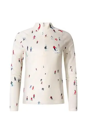 Perfect Moment 1/4 Zip Base Layer Top - Dede-ski-print