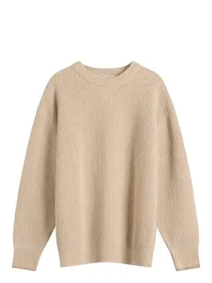 FRIZMWORKS Patch Round Knit Jumper - Oatmeal