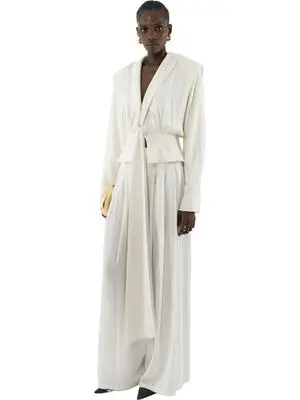 Arakii Pleated Silk Pants - Off-white