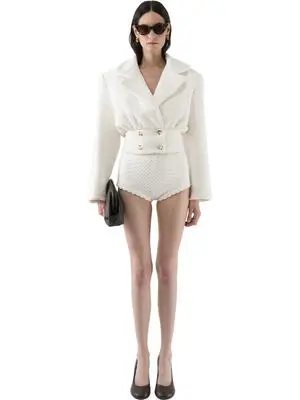 Arakii Crochet Double-breasted Blazer - Off-white