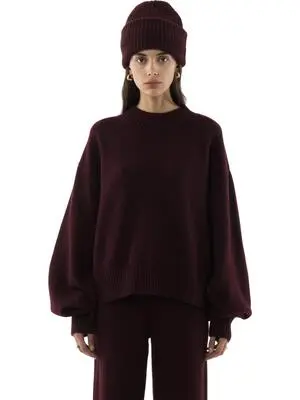 Arakii Knitted Merino Wool Sweater - Burgundy
