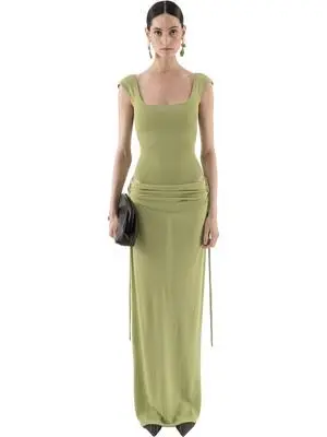 Arakii Draped Cut Out Dress Spring Green