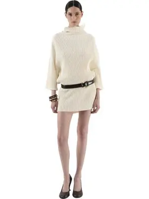 Arakii Braided Knit Turtleneck Sweater - Off-white