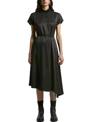 Peserico Mock-neck Asymmetrical Hem Dress - Black