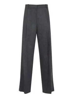 Khaite Wool Straight-leg Trousers - Grey