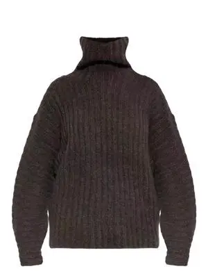 BY MALENE BIRGER Ribbed Turtleneck Pullover - Brown