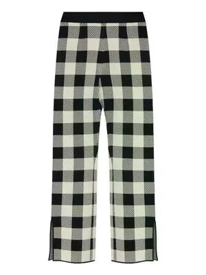 Posse Gingham Cropped Trousers - White