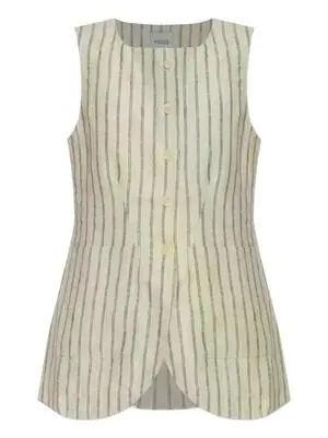 Posse Pinstripe Sleeveless Waistcoat - Neutrals