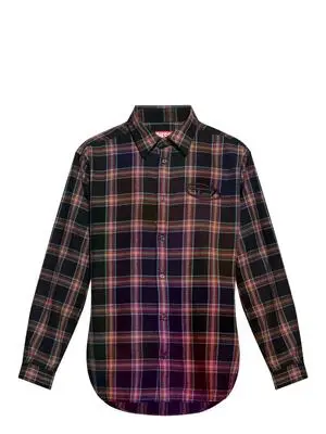 DIESEL Embroidered Plaid Shirt - Black