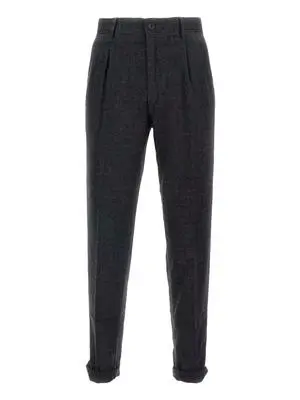 Incotex Check-pattern Trousers - Black